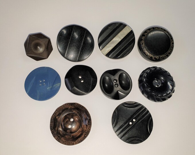 10 Art Deco Buttons. Different Colours. Sizes From 1 1/16" to 1 7/16 ...