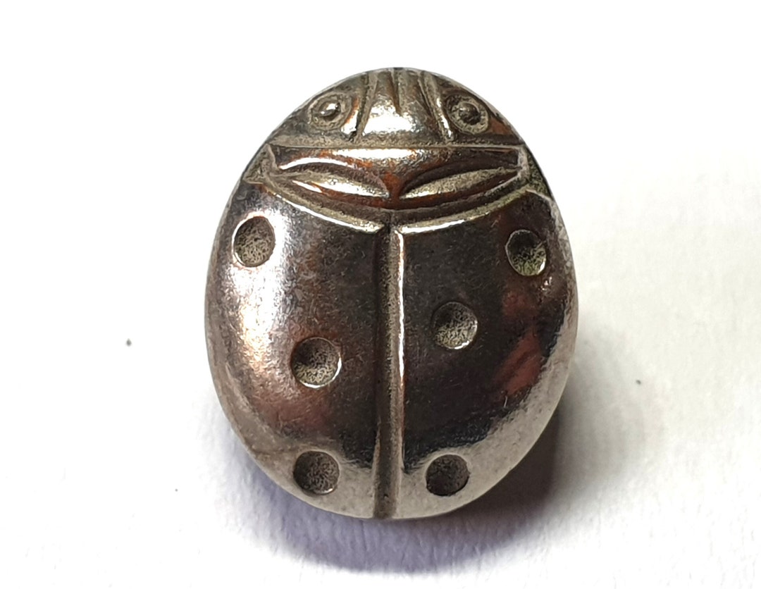 Vintage Pewter Ladybug Button: Silver Tone, 1960s Shank - Etsy