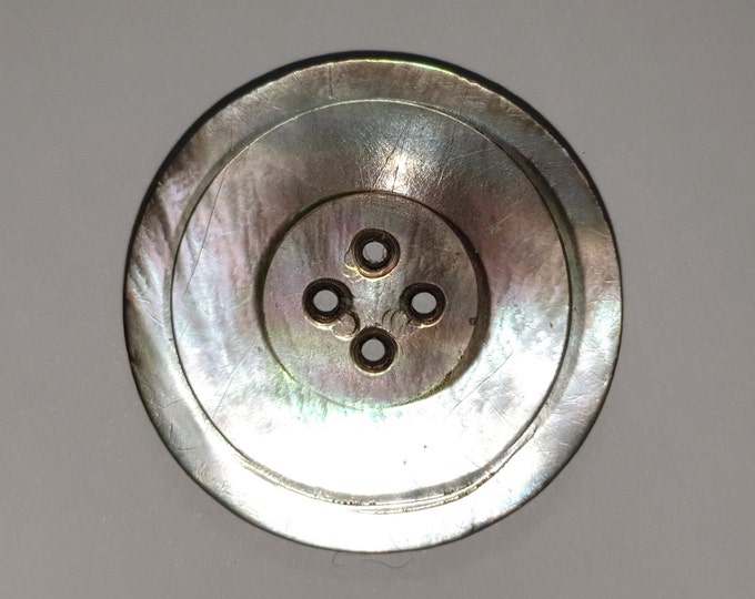 1 Mother of Pearl Buttons With 4 Sewing Holes. Centric Circle Design ...