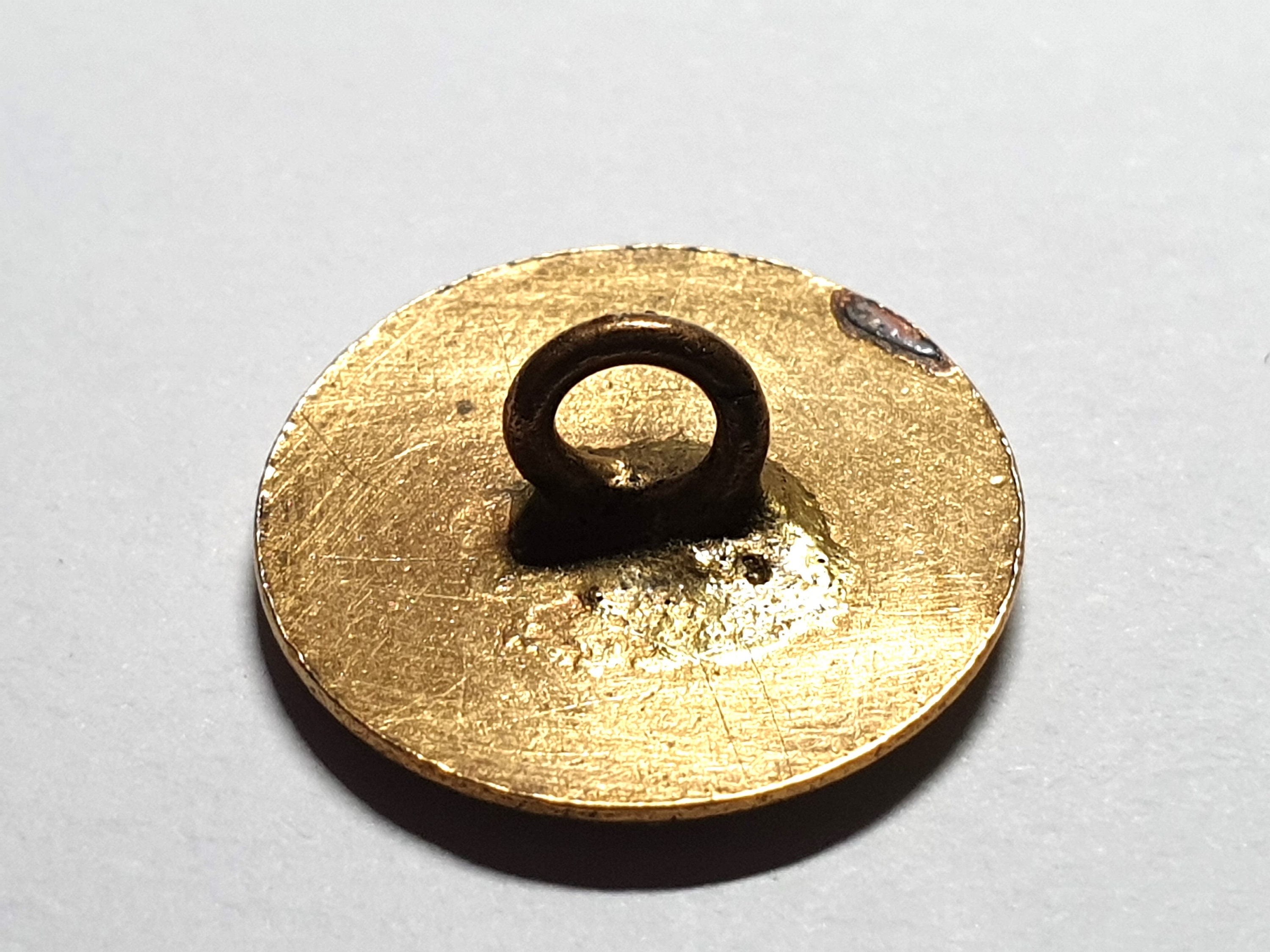 Antique Hexagonal French Enamel Button. Black Enamel Background With ...