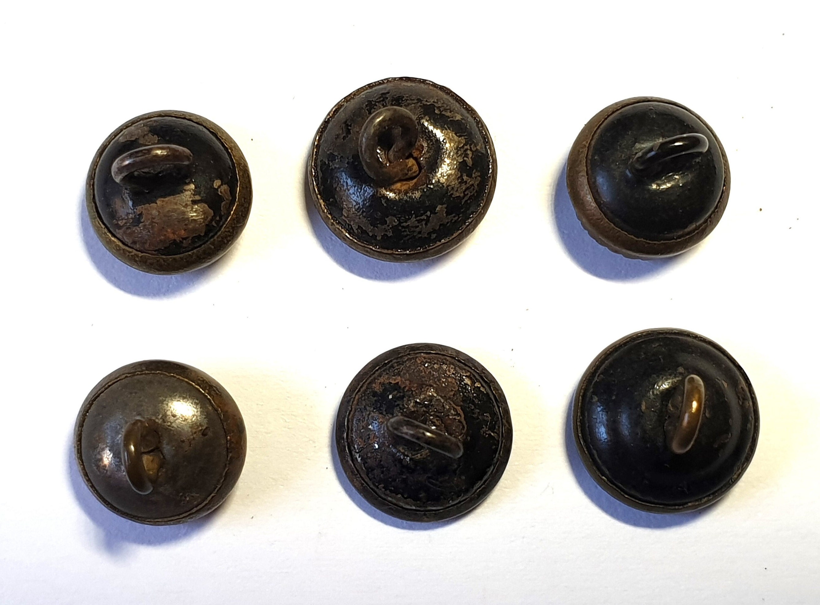 6 Austrian Tiny Victorian Metal Buttons. Different Designs. Celluloid ...