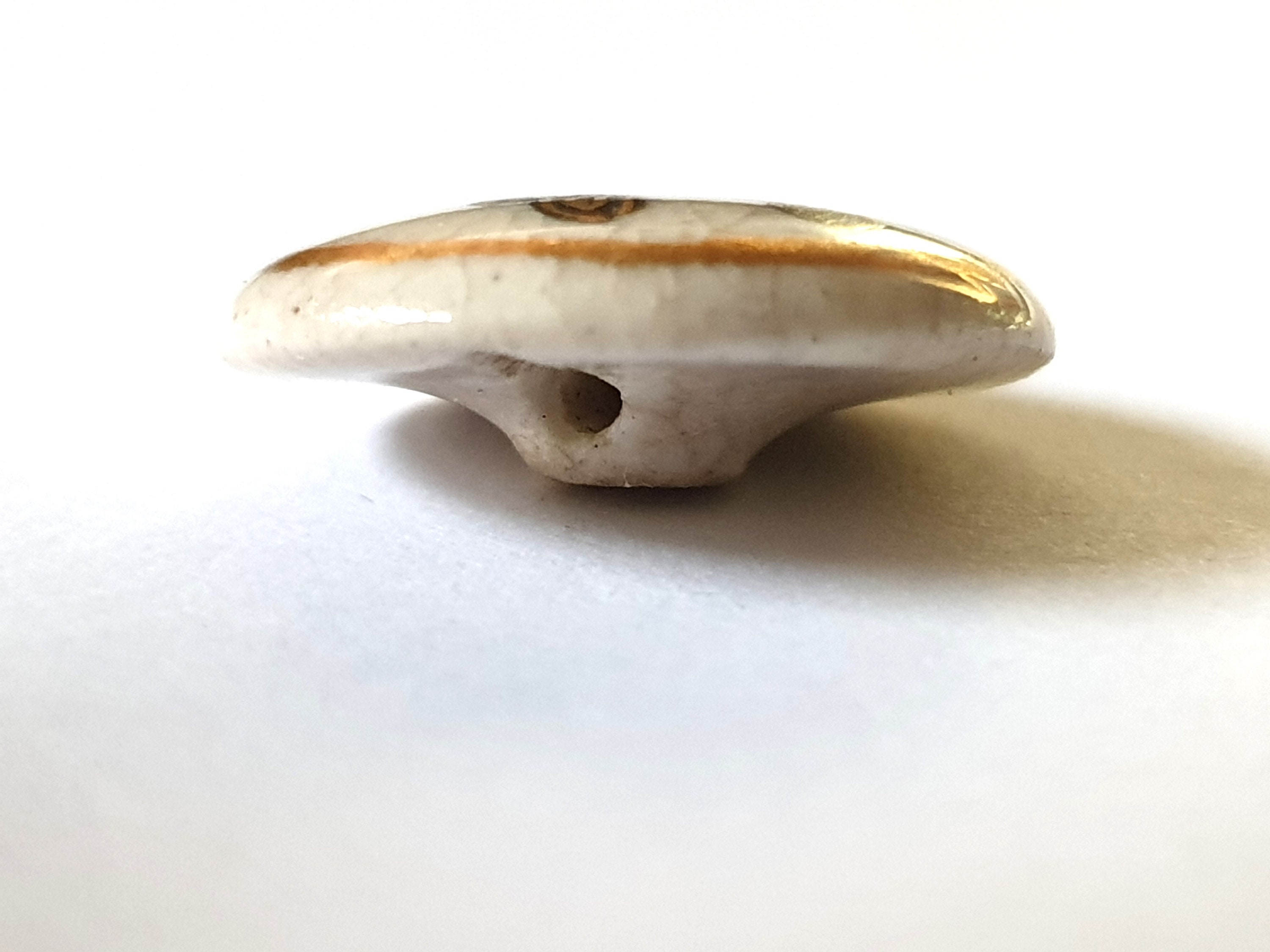 1 Small 1880s Japanese Satsuma Ceramic Button Picturing Two Butterfly's ...