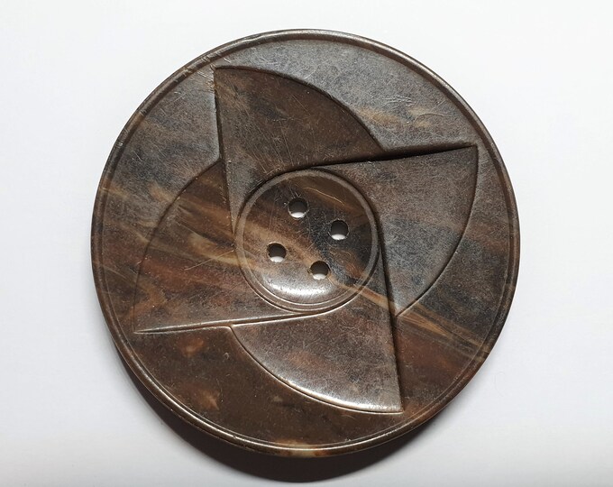 1 Bakelite Mottled Brown and Beige 1910 Coat Button. Swirled Star ...