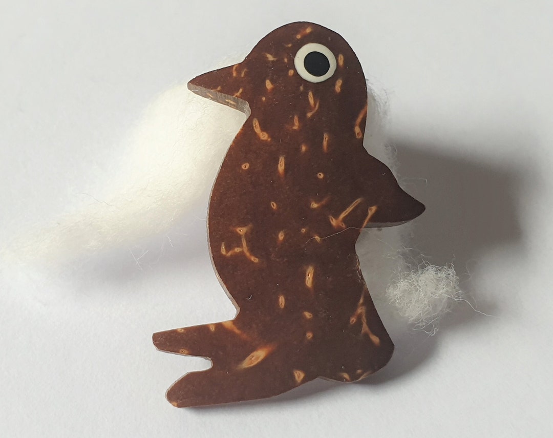 Vintage Coconut Shell Penguin Button: 1980s Novelty Collectible - Etsy