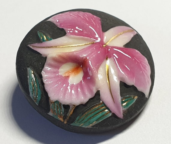 1 Rare Japanese Arita/tokishane Hand Painted Porcelain Button | Etsy