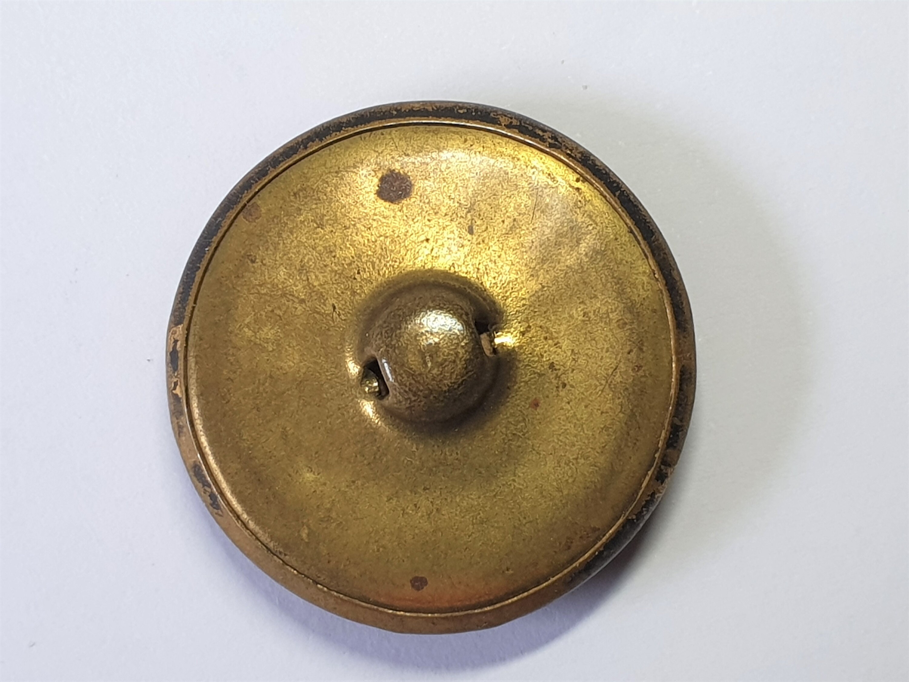 1 1800s Brass Button With Geometric Cross Hatching Roman Style Central ...