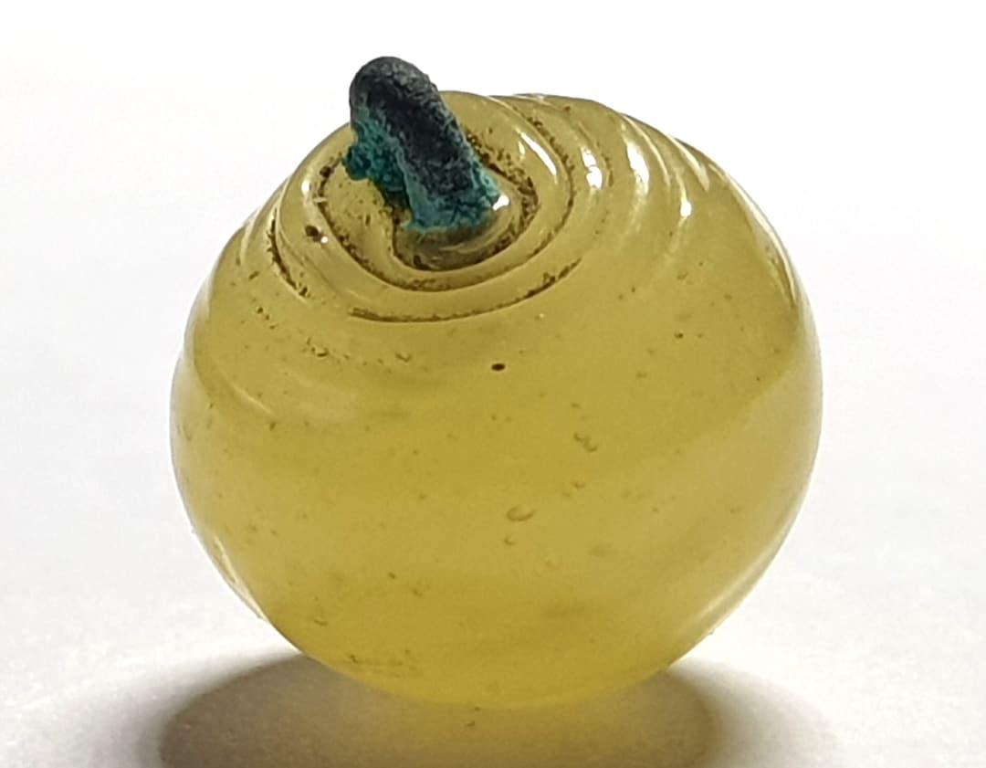 1 Light Yellow Glass Paperweight Button. Loop Shank. 7/16 or 11mm ...