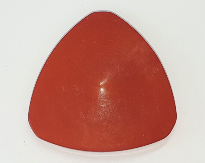 1 Large Triangular Blood Orange Bakelite Button Faceted to the Apex ...