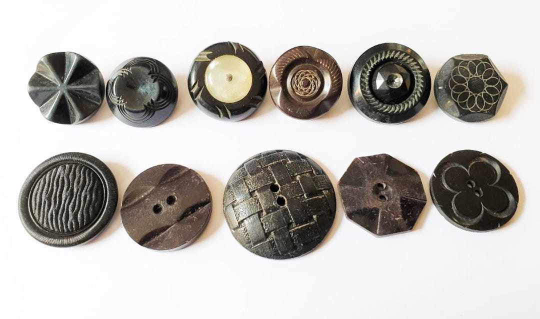 11 Black Art Deco Buttons. Different Designs. Sizes 1" to 1 7/16". 6 ...