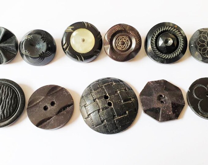 11 Black Art Deco Buttons. Different Designs. Sizes 1" to 1 7/16". 6 ...