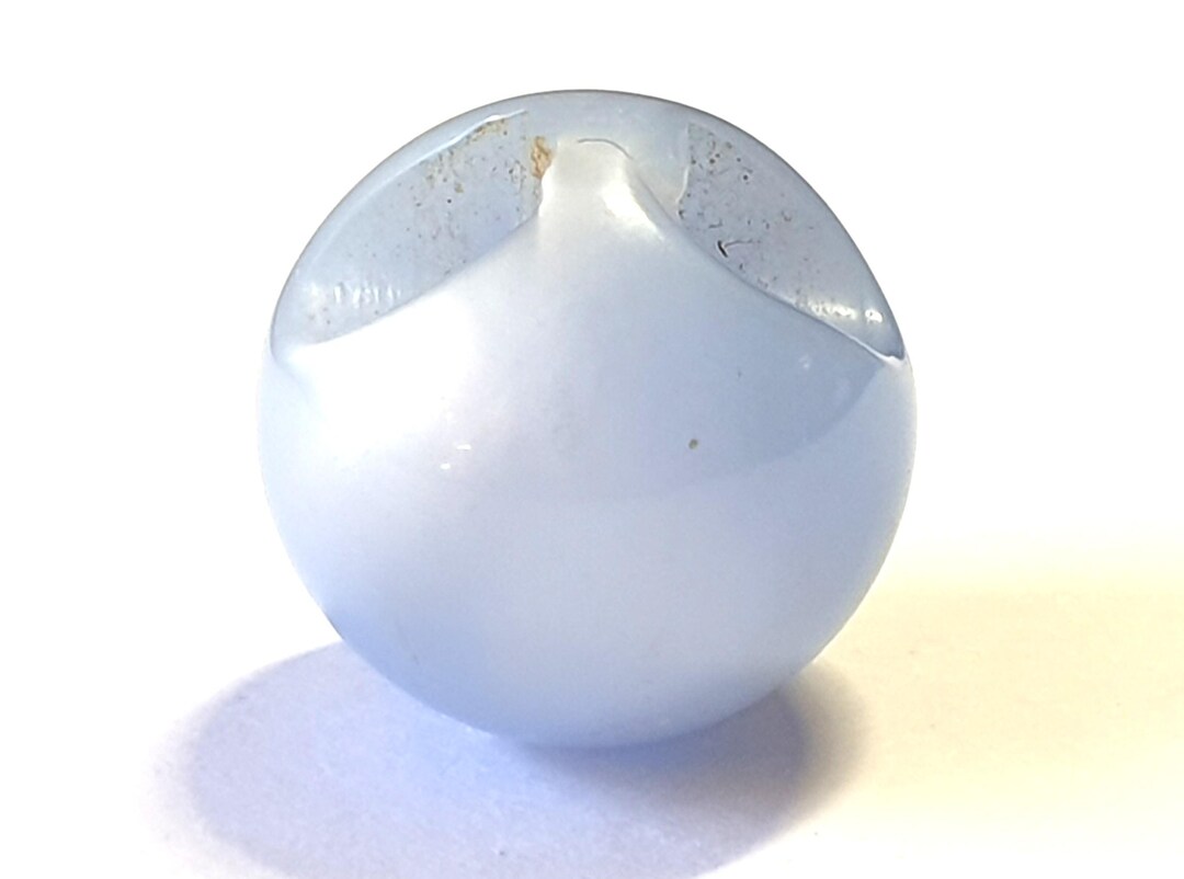 Button: Spherical Light Blue and White 1950s Celluloid Button, Tunnel ...