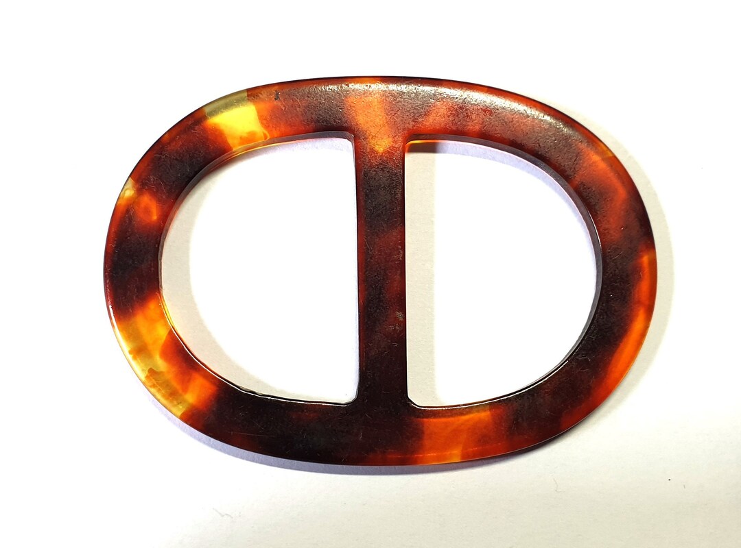 1920s Tortoiseshell Look Large Oval Buckle. Made From Casein ...