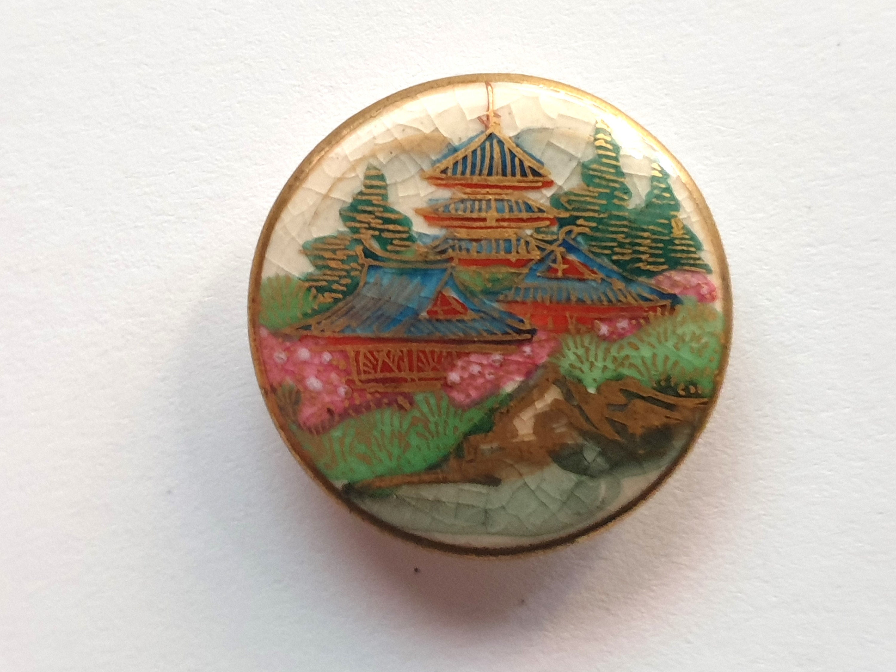 1 1800s Japanese Satsuma Button Decorated in 22 Carat Gold. - Etsy
