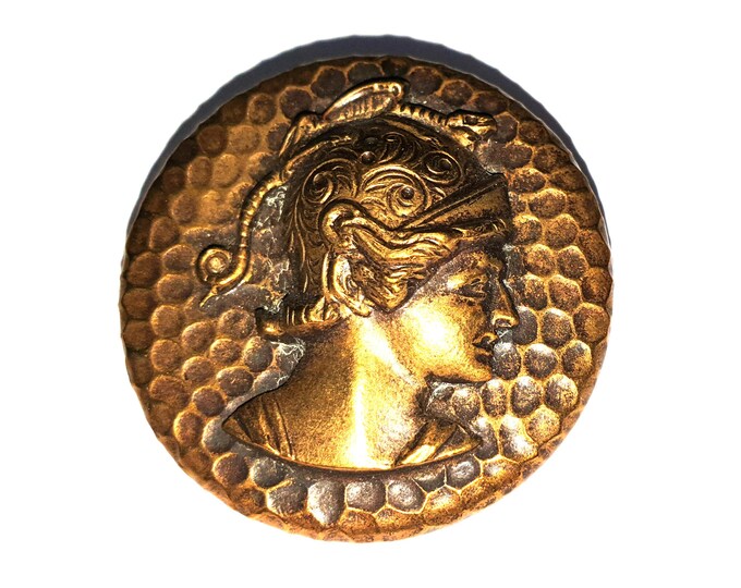 1880s Brass Repousse Goddess Athena in Crested Corinthian Helmet Style ...