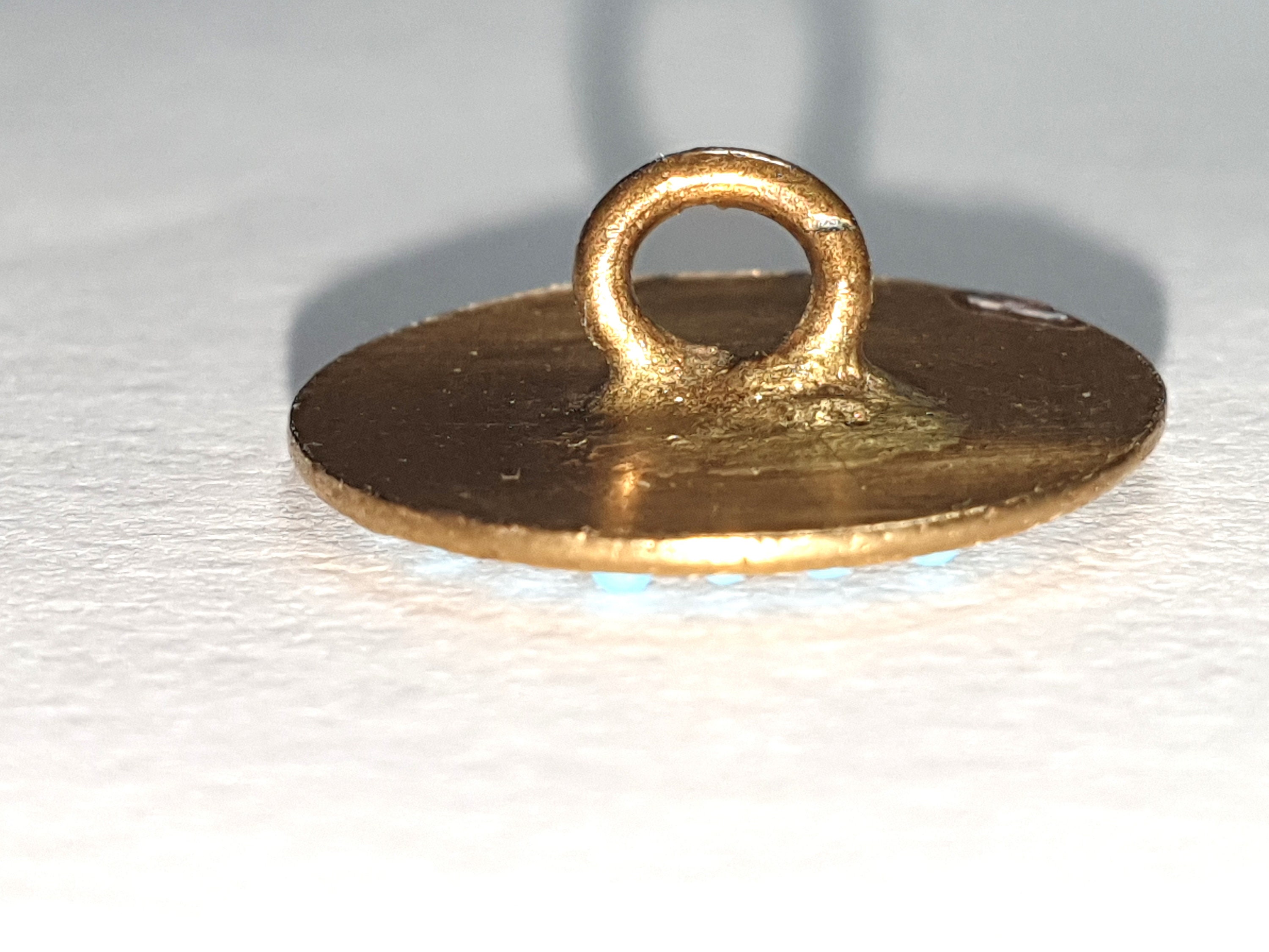 Antique Hexagonal French Enamel Button. Black Enamel Background With ...