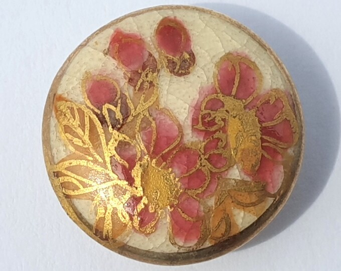 1 Japanese Satsuma Hand Painted Ceramic Antique Button, Adorned With ...