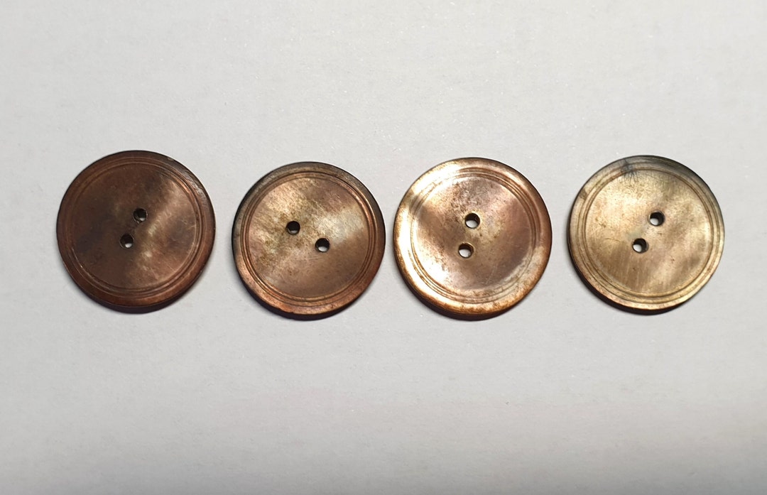 4 Mother of Pearl Buttons: Thin Ring Border, 19mm - Etsy