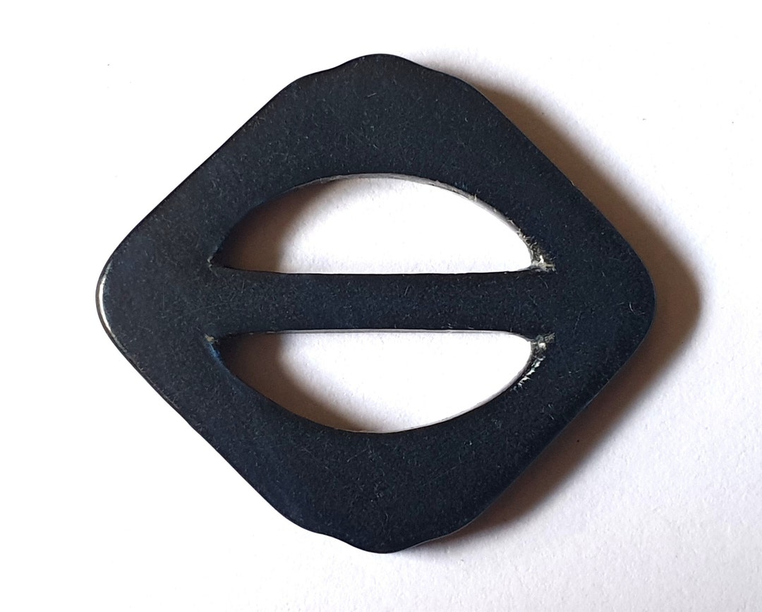 1960s Dark Blue Diamond Shaped Buckle. Plastic Buckle. 1 5/8" by 1 7/16 ...