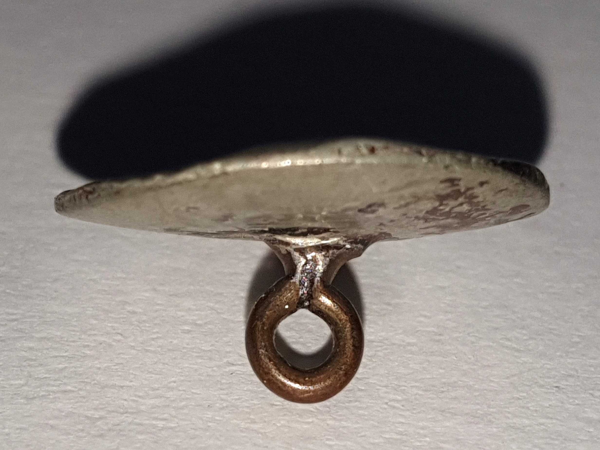 Pewter 1920s Button With Stylised Flower and Leaves. Metal Loop Shank ...