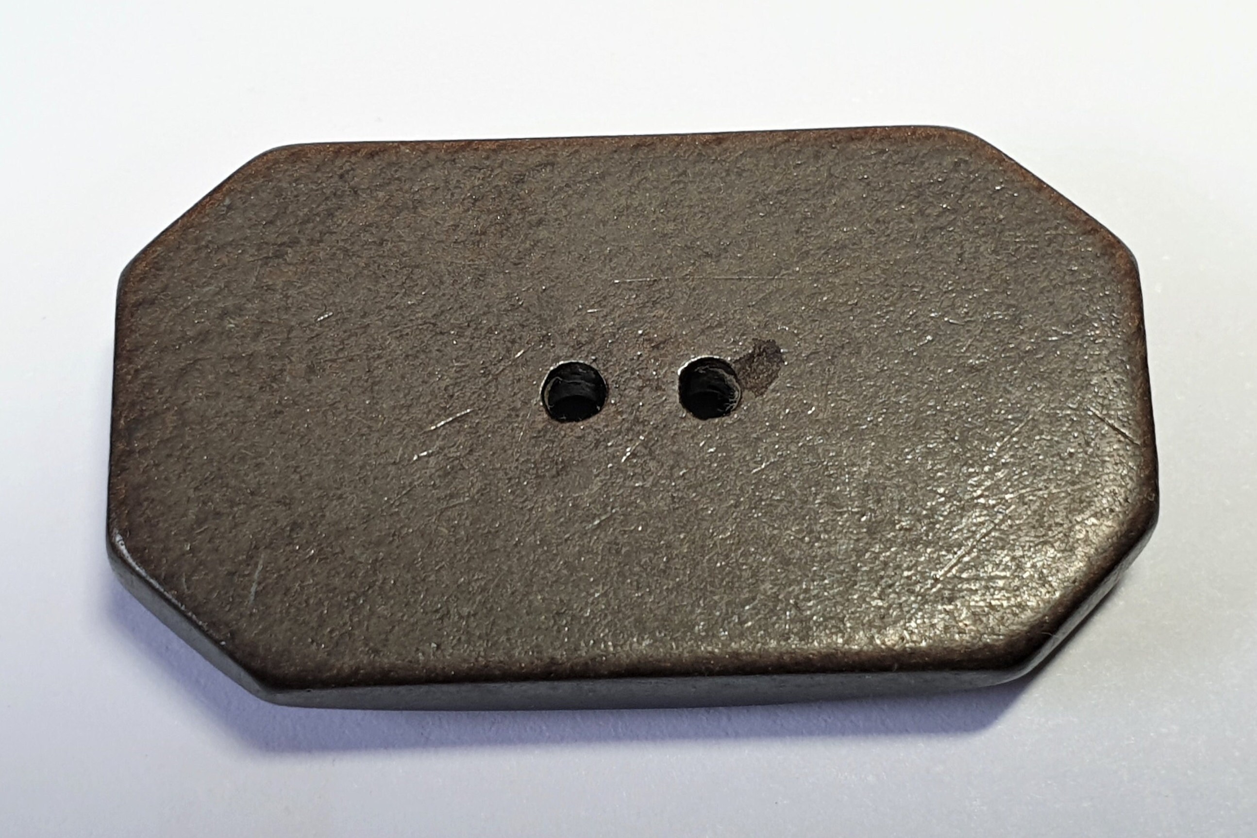 6 Brown Lozenge Shaped Celluloid Buttons With Central Rectangular Panel ...