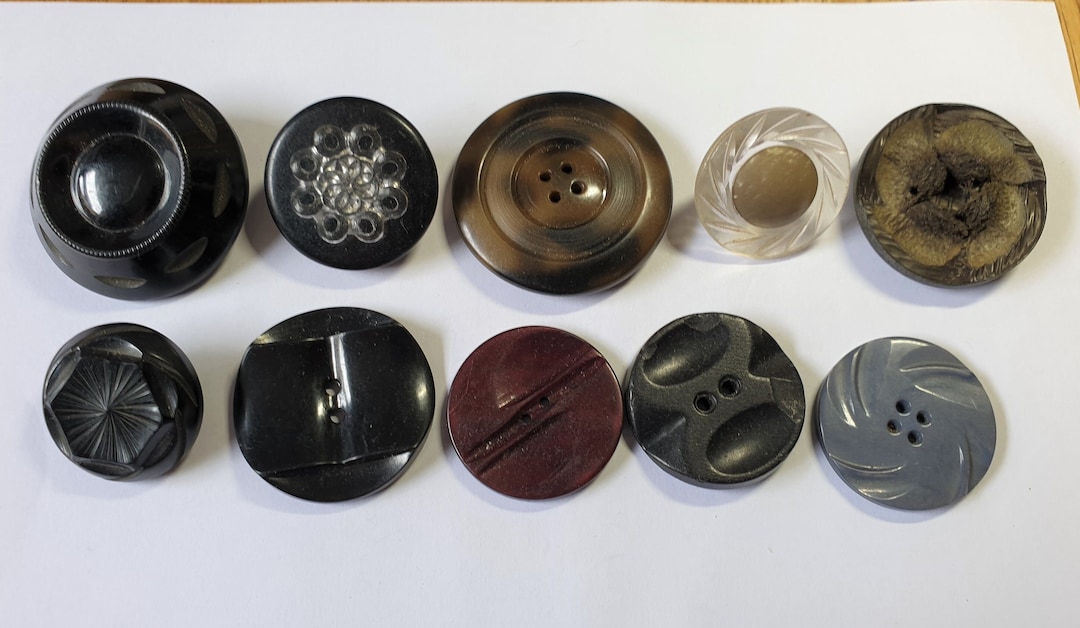 10 Art Deco Buttons. Different Colours and Designs. Sizes 15/16" to 1 1 ...
