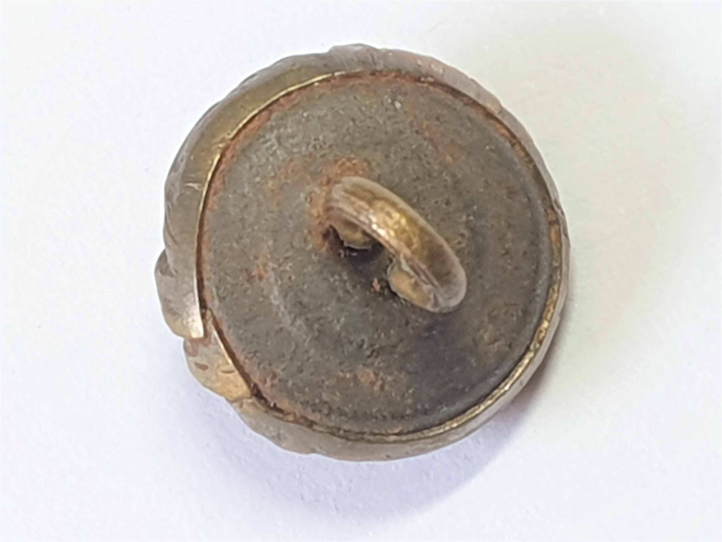 1 Tiny Brass Diminutive Seamed Button With Bright Green - Etsy