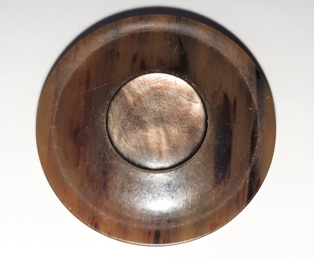 Brown Mottled Bakelite Coat Button With Raised Abalone Mother of Pearl ...
