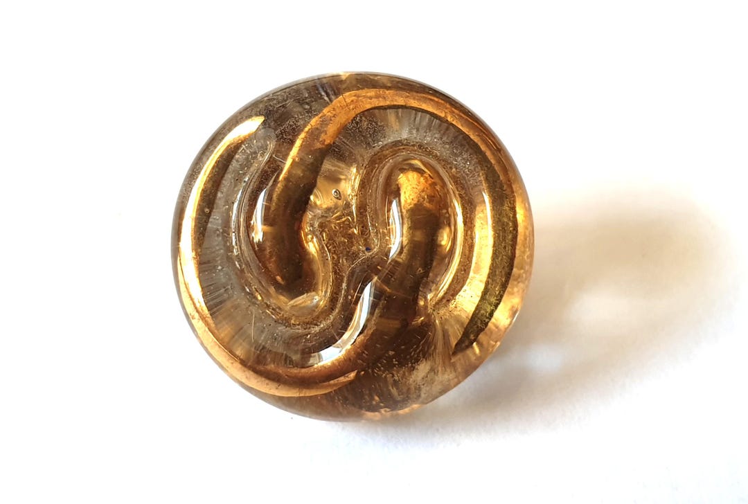 Bimini Style Glass 1960s Button With Gold Lustre. Raised Sculptured ...