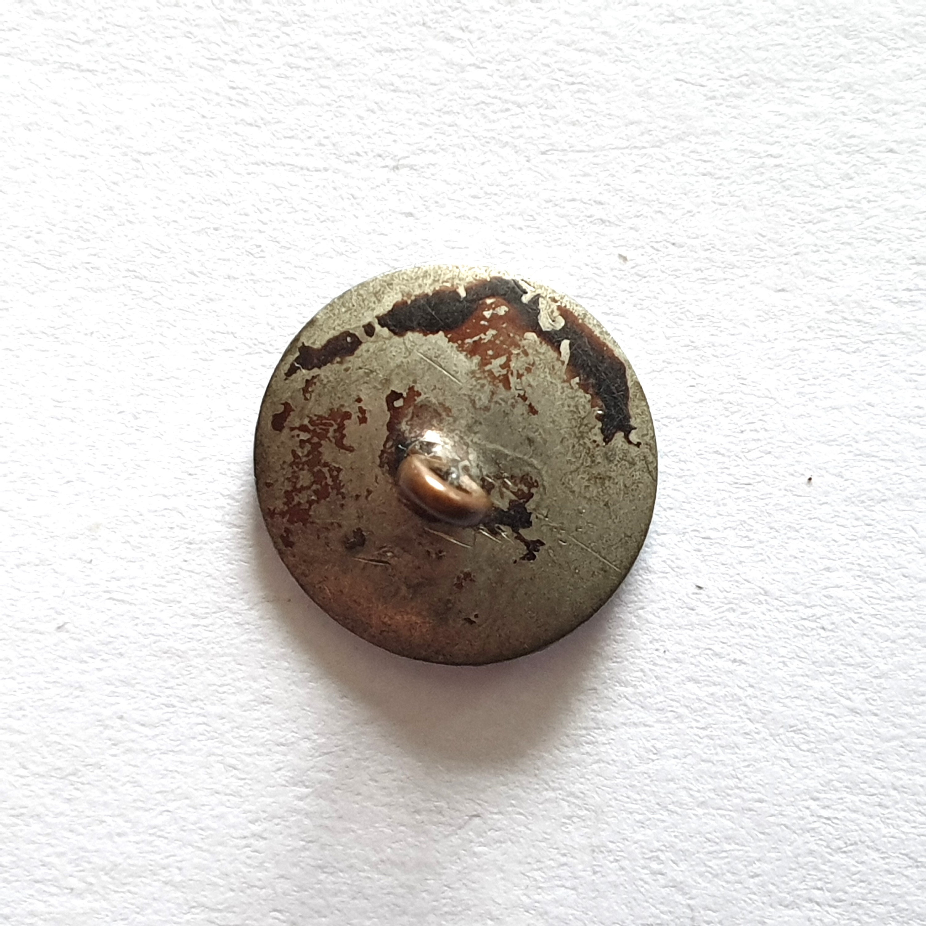 Pewter 1920s Button With Stylised Flower and Leaves. Metal Loop Shank ...
