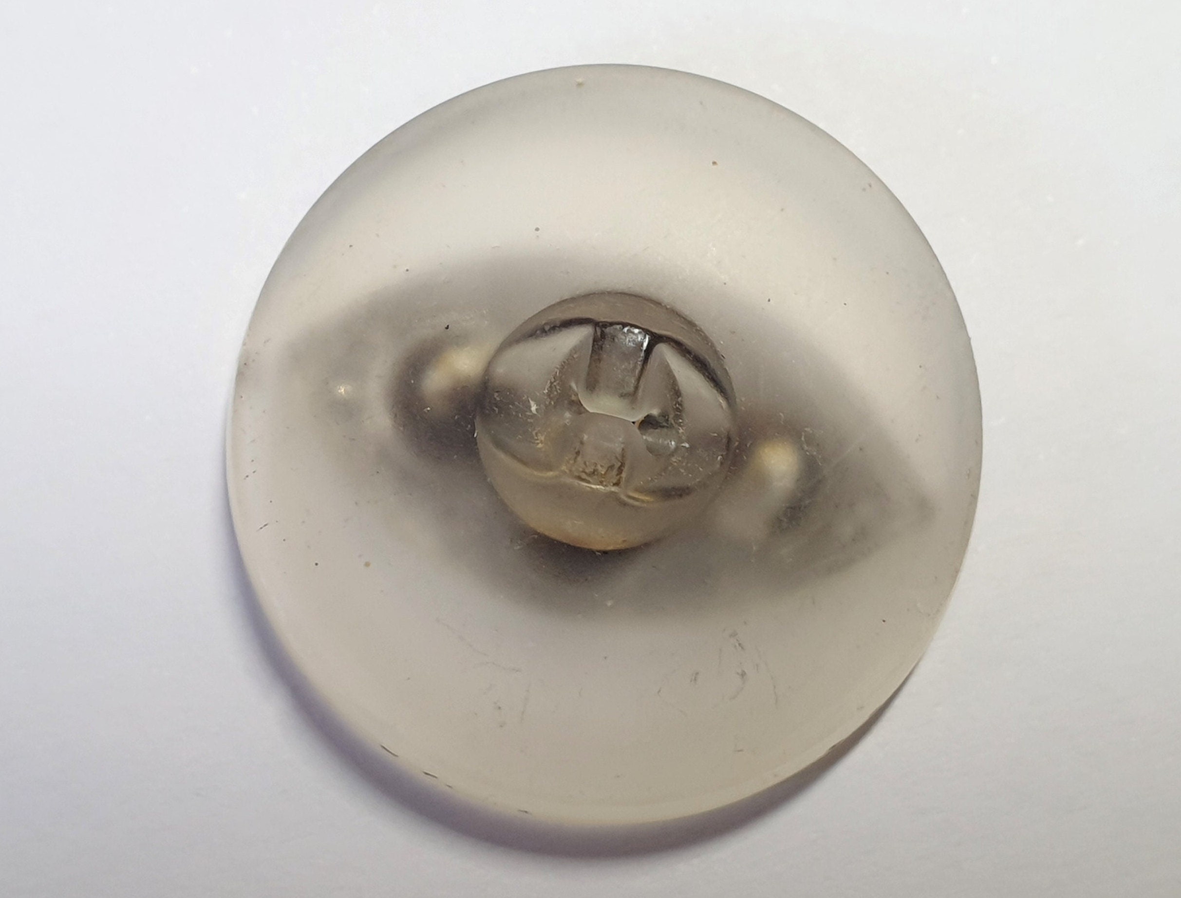 Art Deco Frosted Glass Button: Eye Design, White Paste Stones, 1920s - Etsy