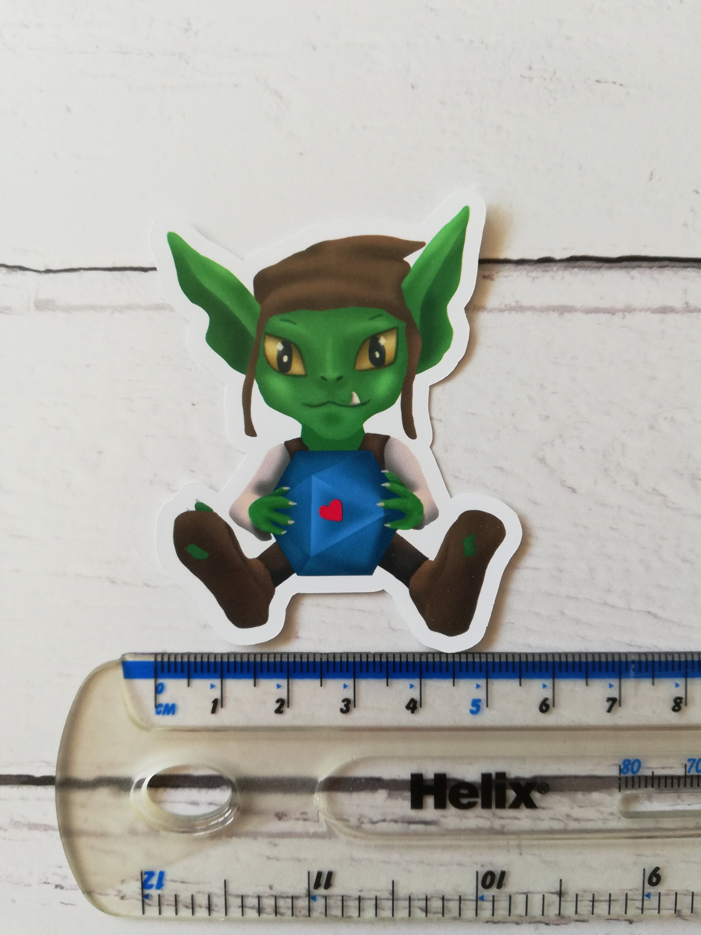 Dice Goblin Sticker - Goblin Sticker, D20 Sticker, Nerdy Heart Sticker ...