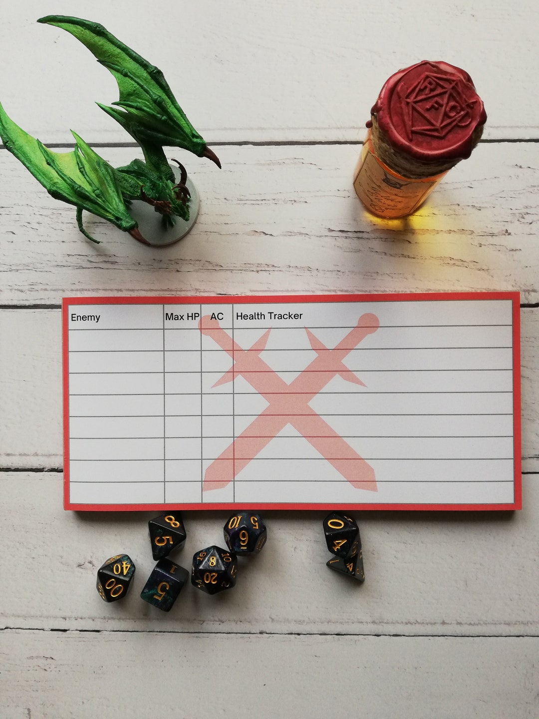 Health Tracker Notepads for Enemies TTRPG Tools for Dungeon and Game ...