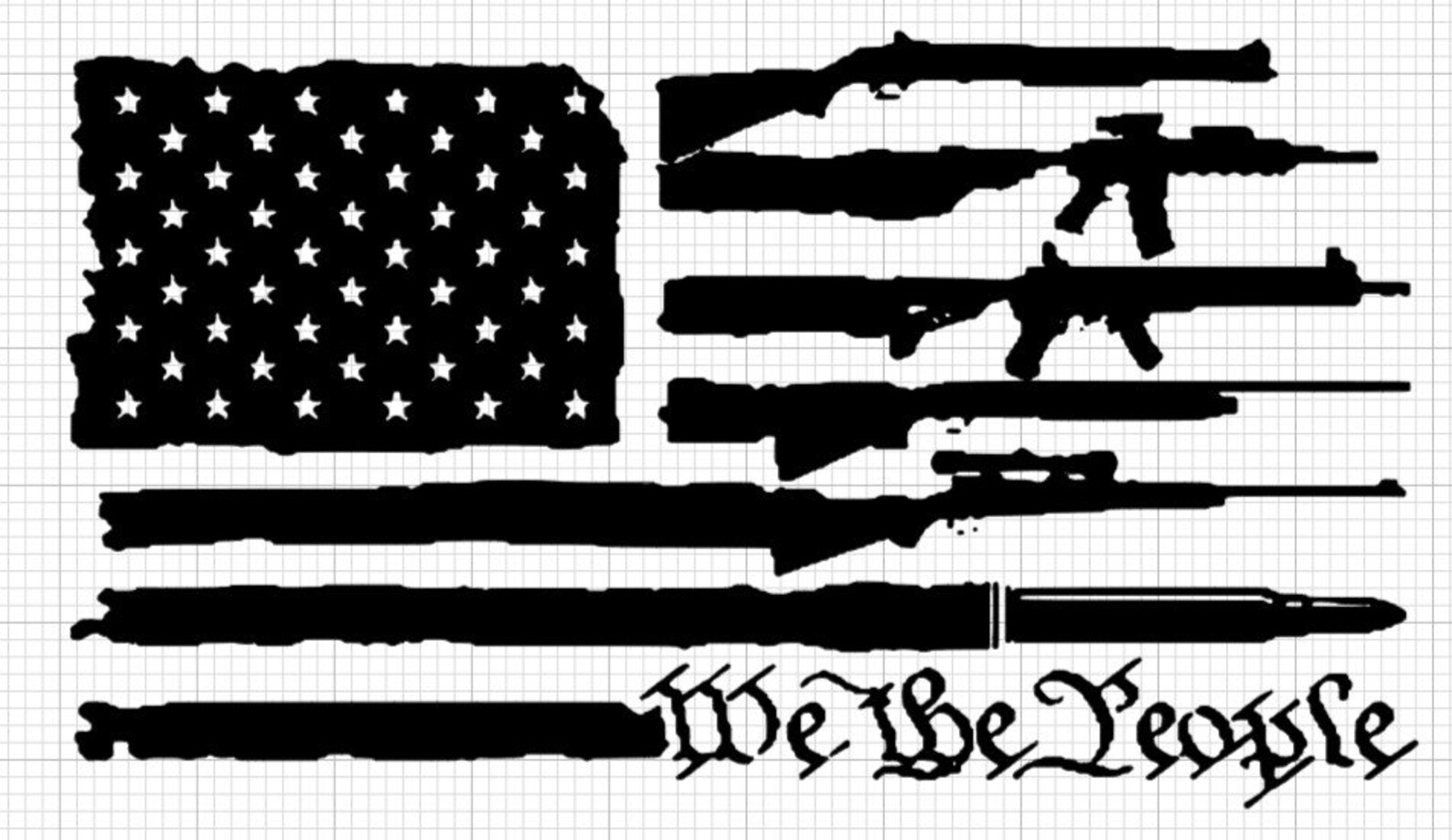 We the People Gun Flag Vinyl Decal - Etsy Nederland