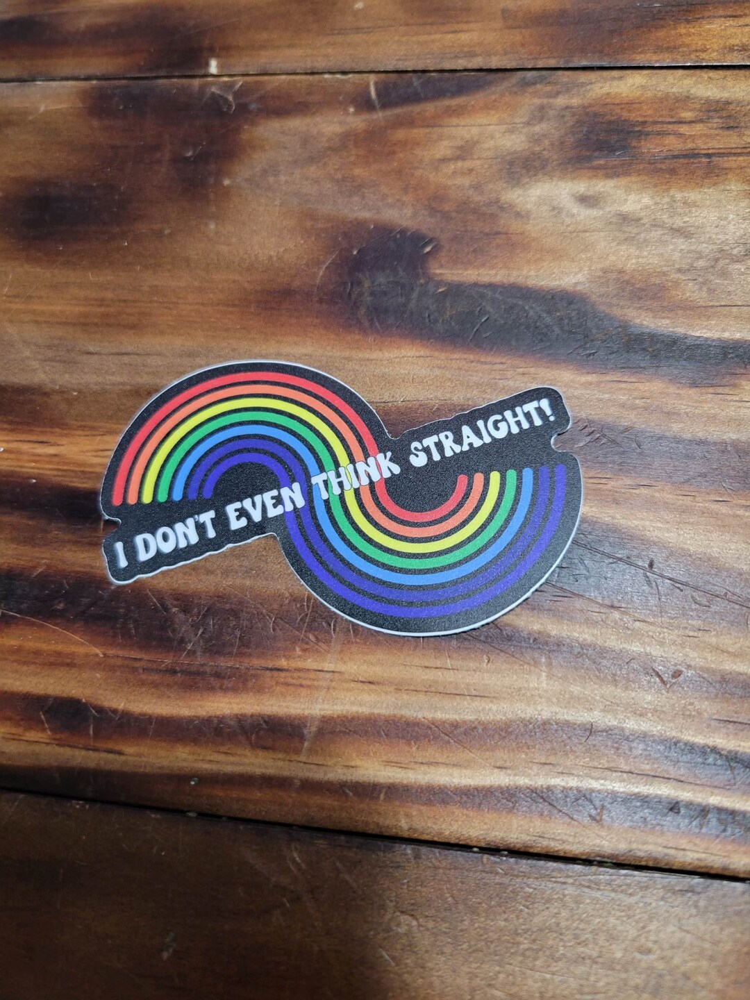 Think Straight Rainbow Flag Sticker - Etsy