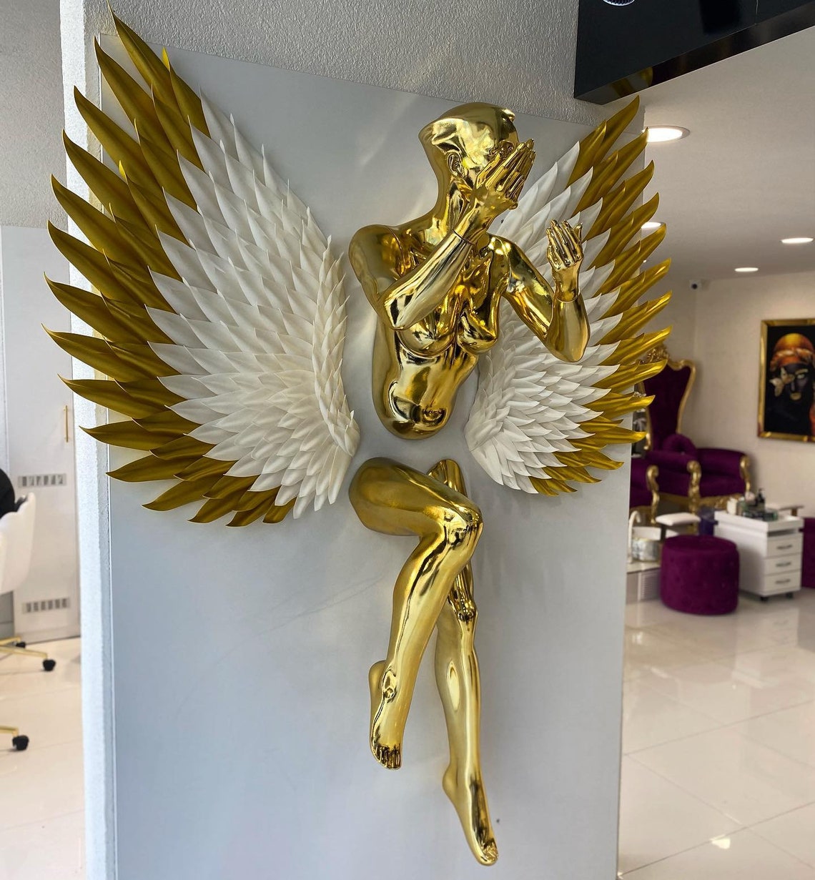 Big Angel Sculpture, Angel Wings Sculpture,wall Art Sculpture,wall ...