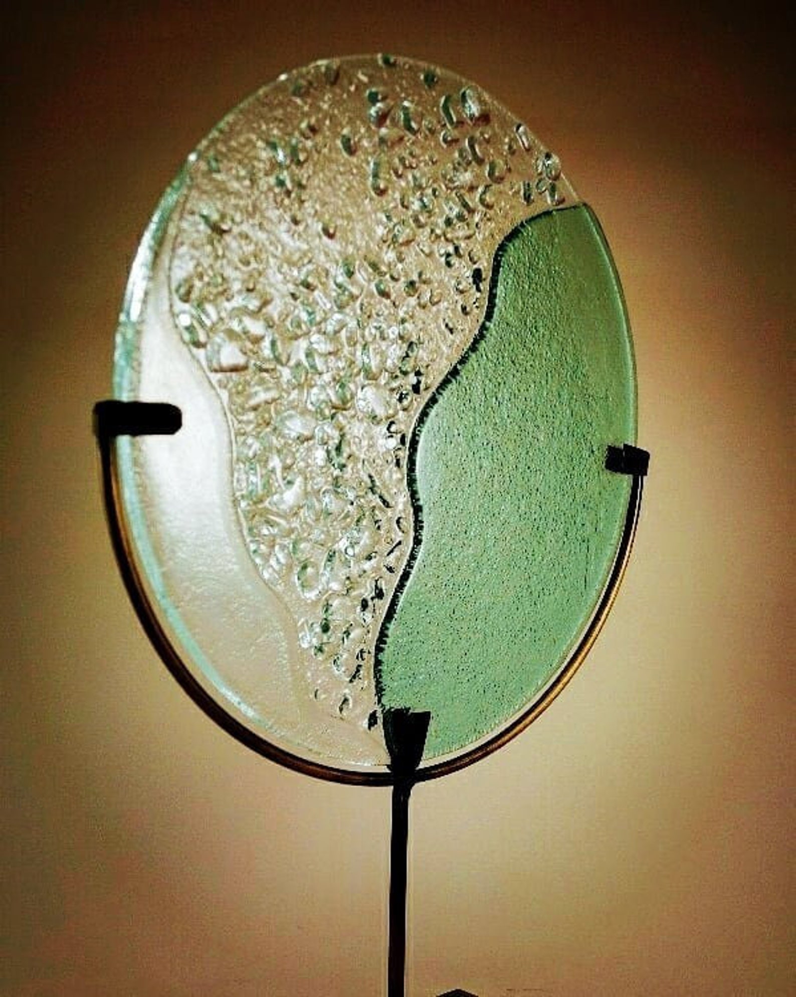 Round Fused Glass Natural Touch Fused Art Art Decohome - Etsy