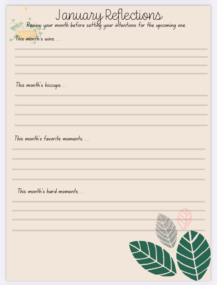 A Year of Growth - A Yearly Planner for Intentions & Reflections - Etsy