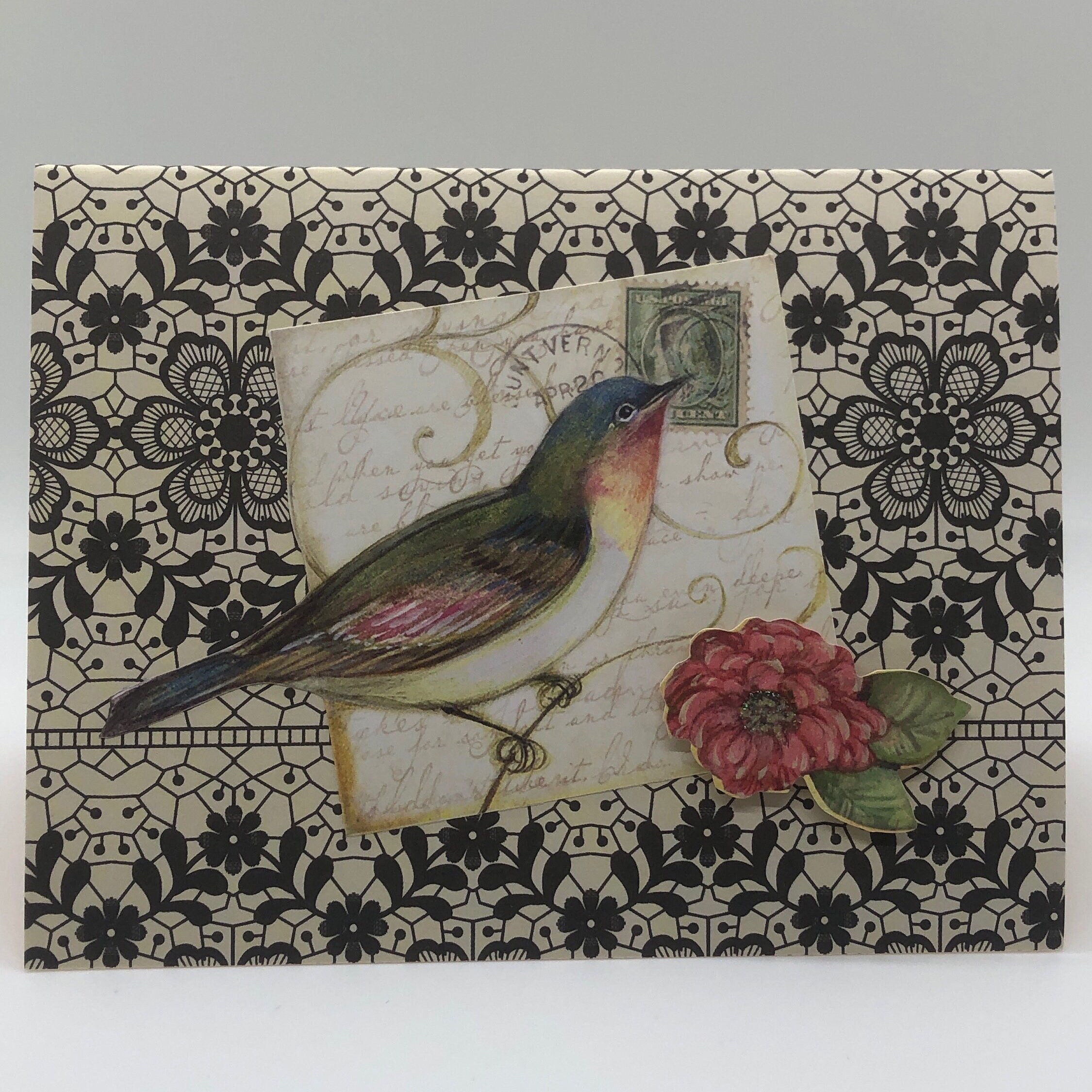 Blank Note Cards, Set of 6. Handmade Greeting Cards vintage Postage ...