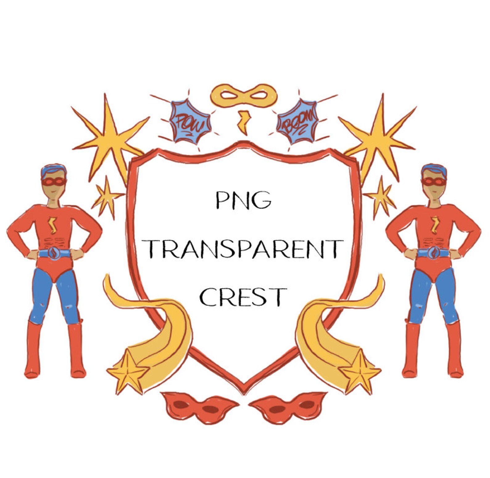 Girl and Boy Super Hero Crest PNG Clip Art - Etsy