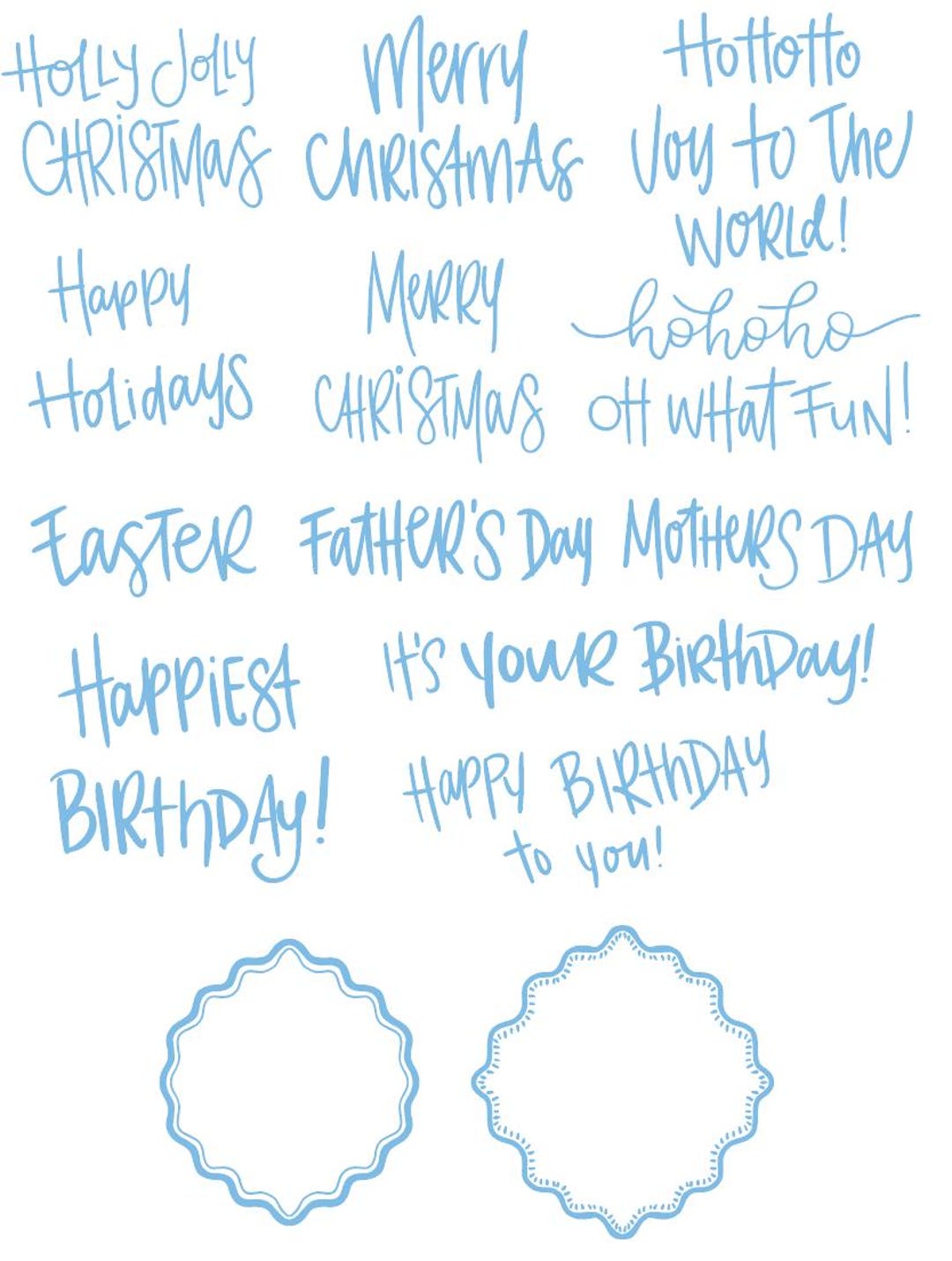 Holiday Handwriting Bundle SVG Clip Art - Etsy