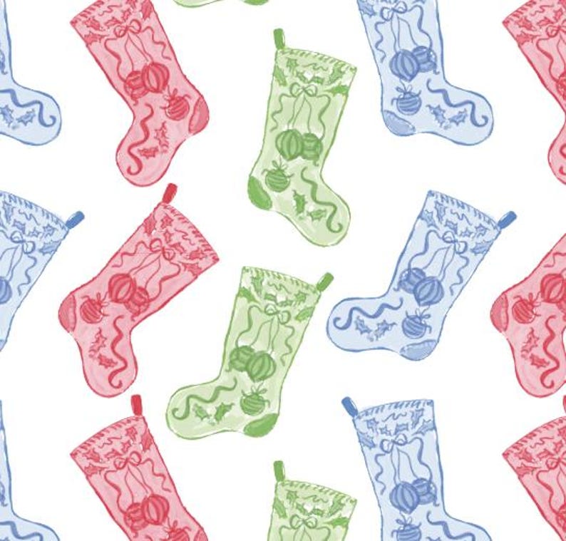 Colorful Stockings Seamless Pattern and Clip Art Christmas Holiday Set ...