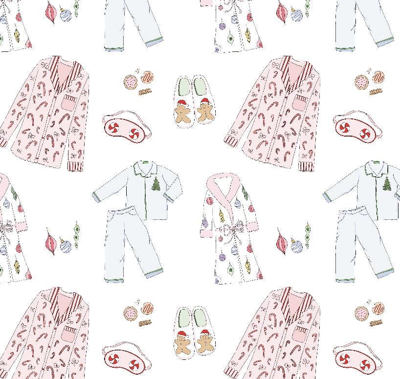 Christmas Pajamas PJ Pattern and Clip Art Holiday Set - Etsy