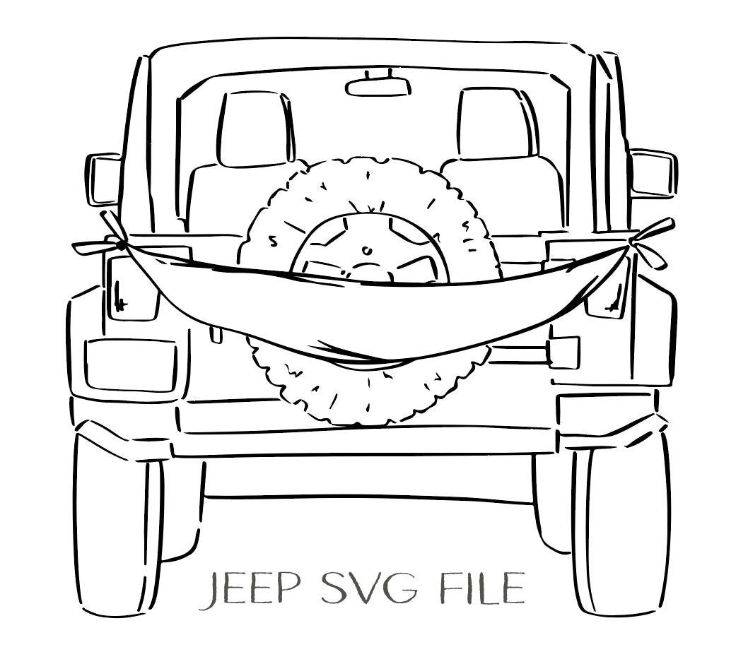 Hand Drawn Jeep With Banner SVG - Etsy