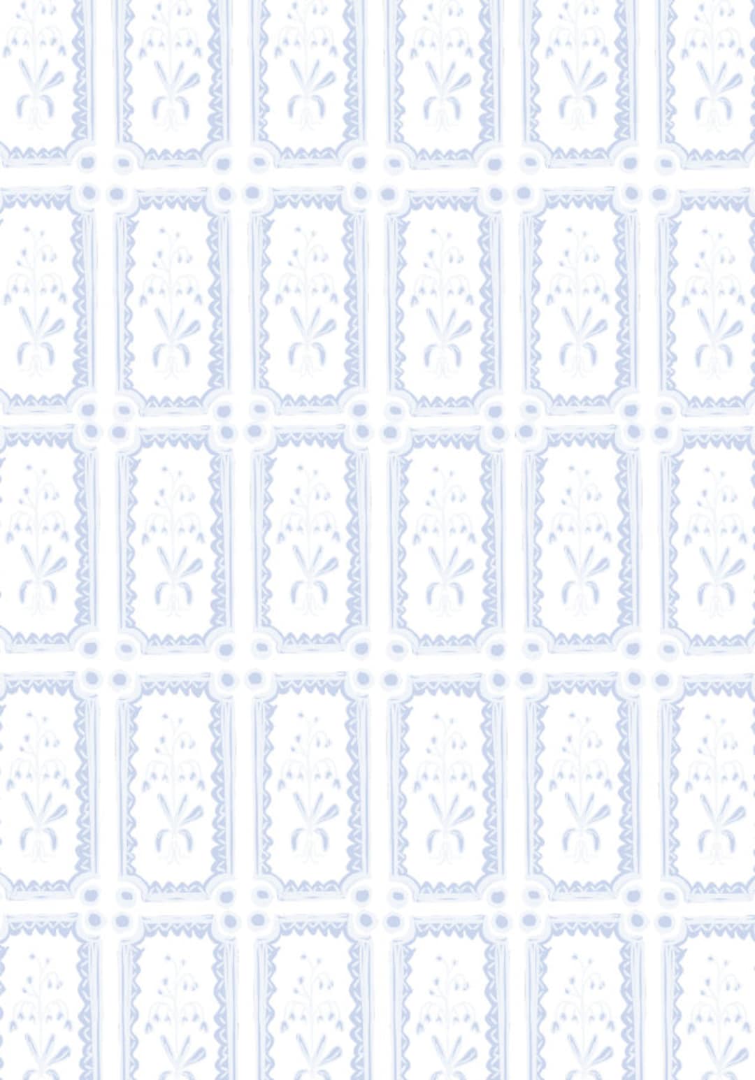 Coastal Block Print Floral Pattern PNG - Etsy