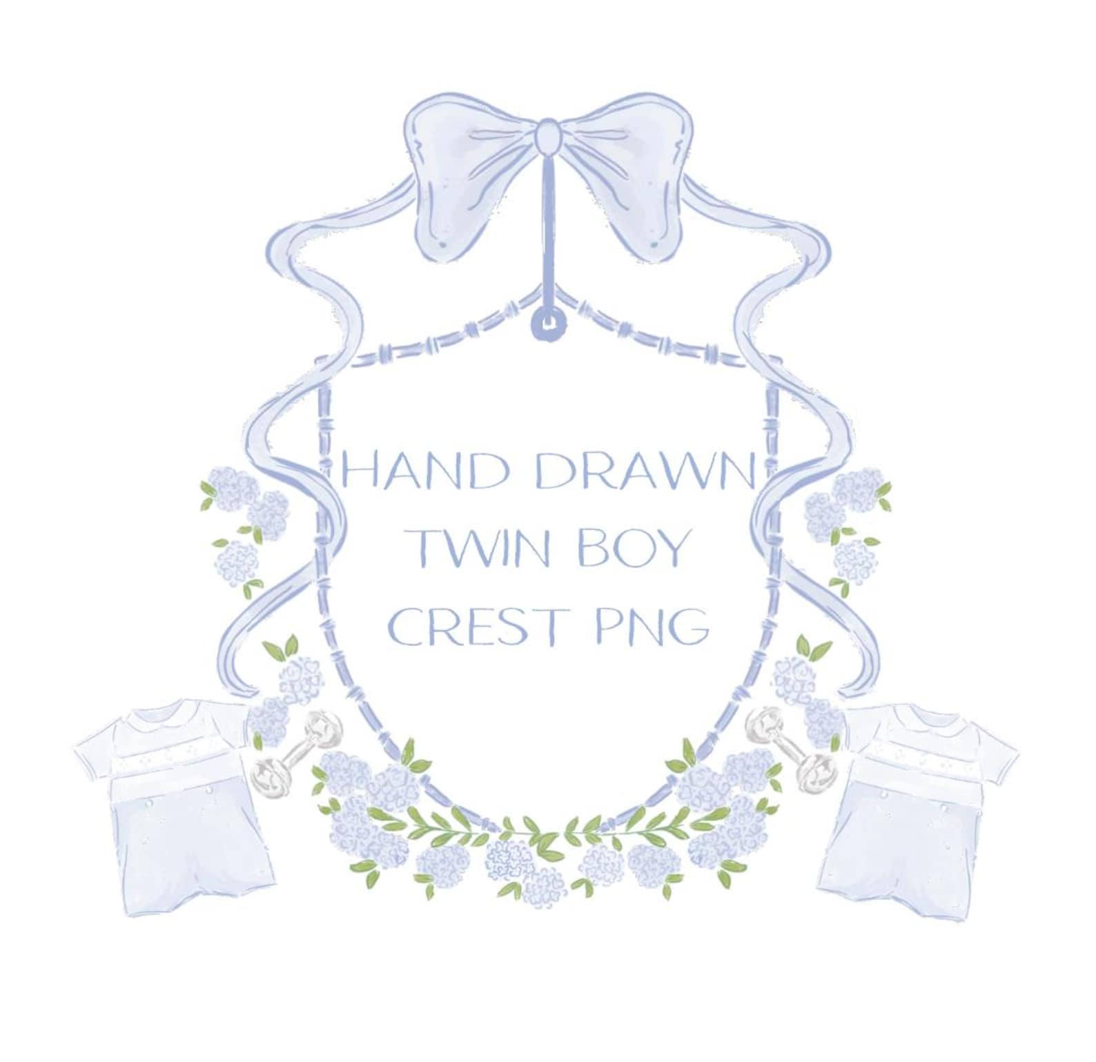 Twin Boy Heirloom Crest Crest PNG - Etsy