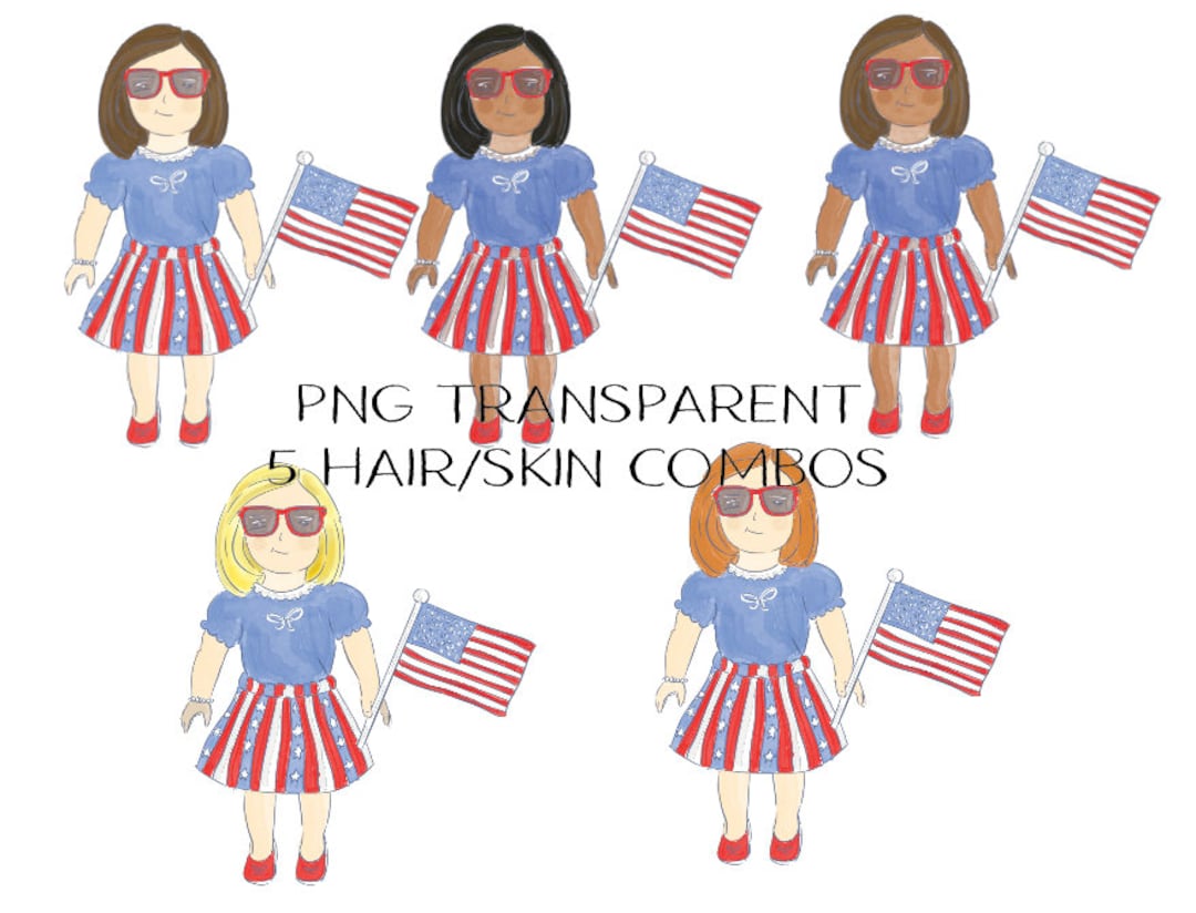 Patriotic Girl Doll PNG Clip Art - Etsy
