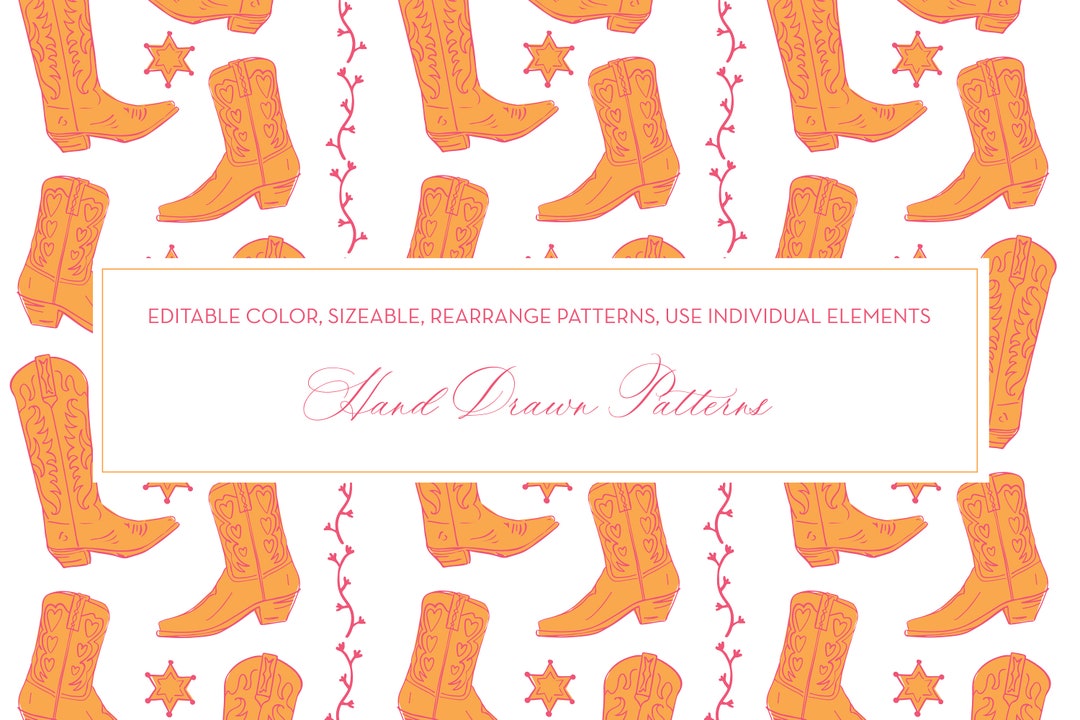 Hand Drawn Western Vector Pattern - Etsy