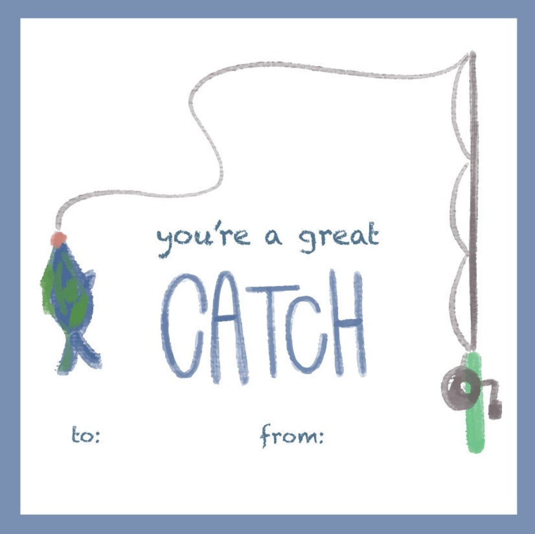 You're A Great Catch Valentine Card - Etsy