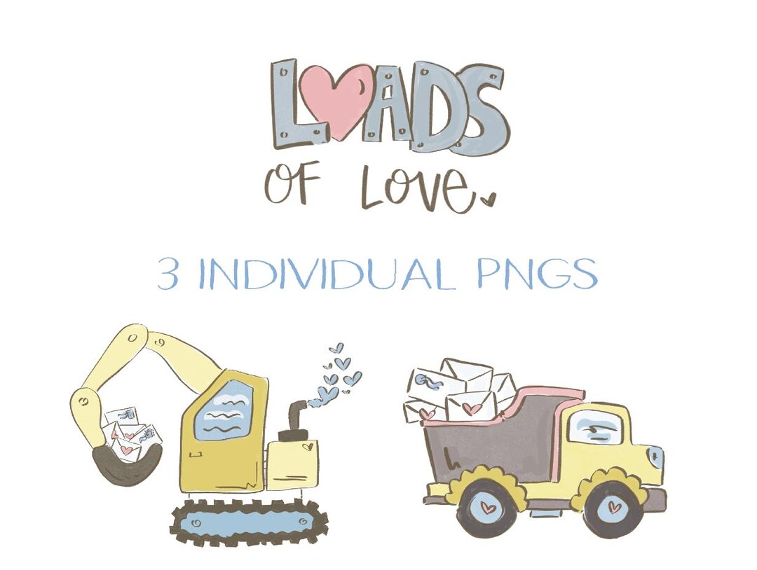 Construction Valentine Hand Drawn PNG Clip Art Set - Etsy