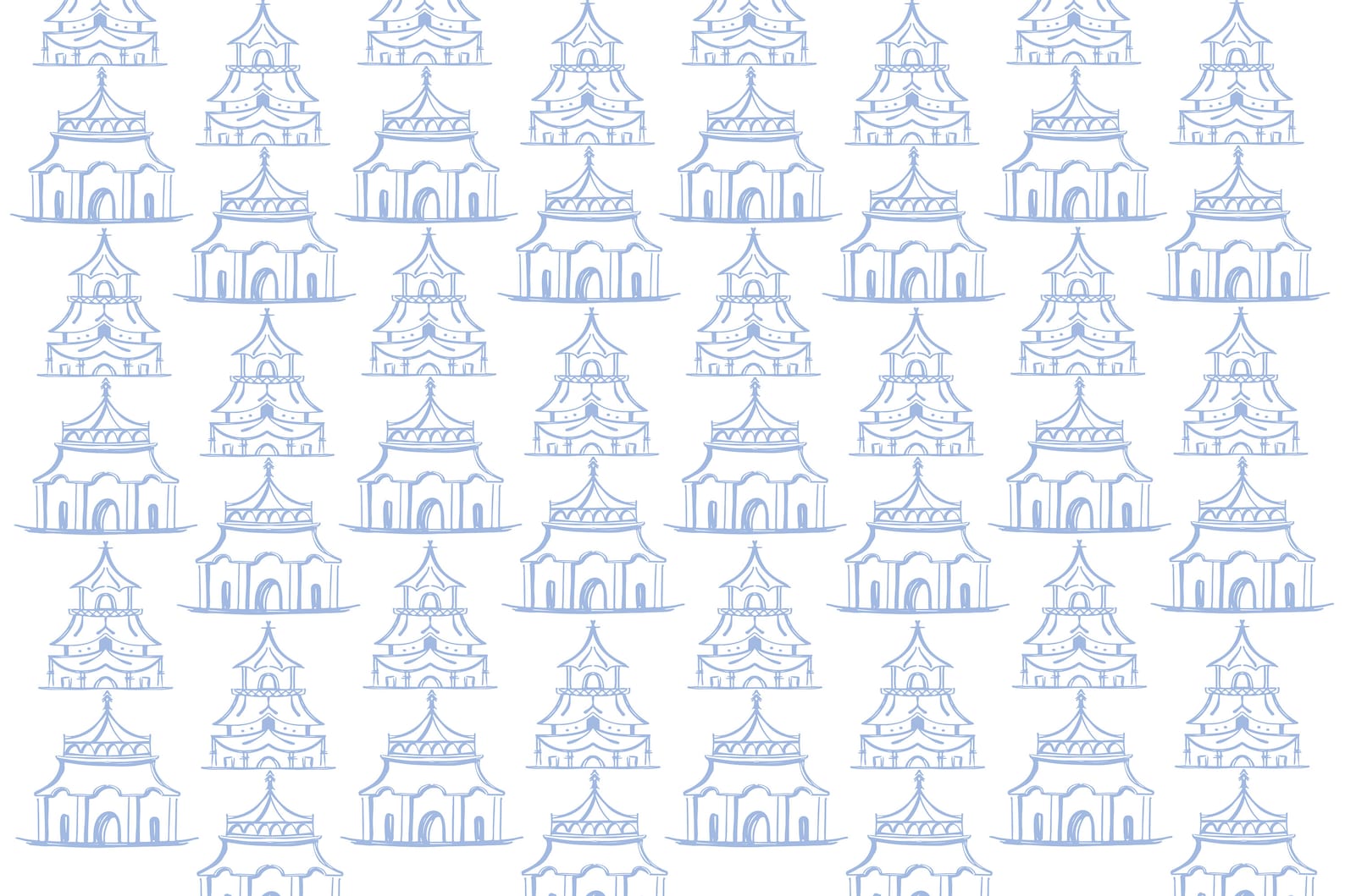 Hand Drawn Pink Chinoiserie China Vector Pattern - Etsy